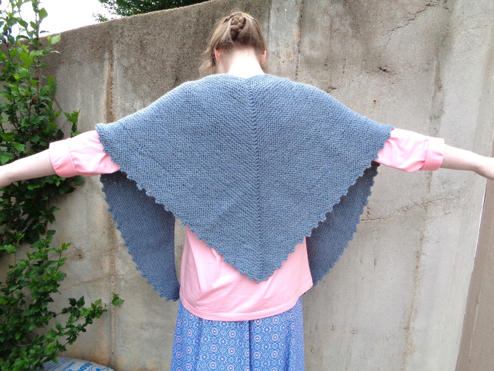 Shoulder Shawl With Picot Edge, Knitting Pattern, Worsted Yarn, Prayer ...