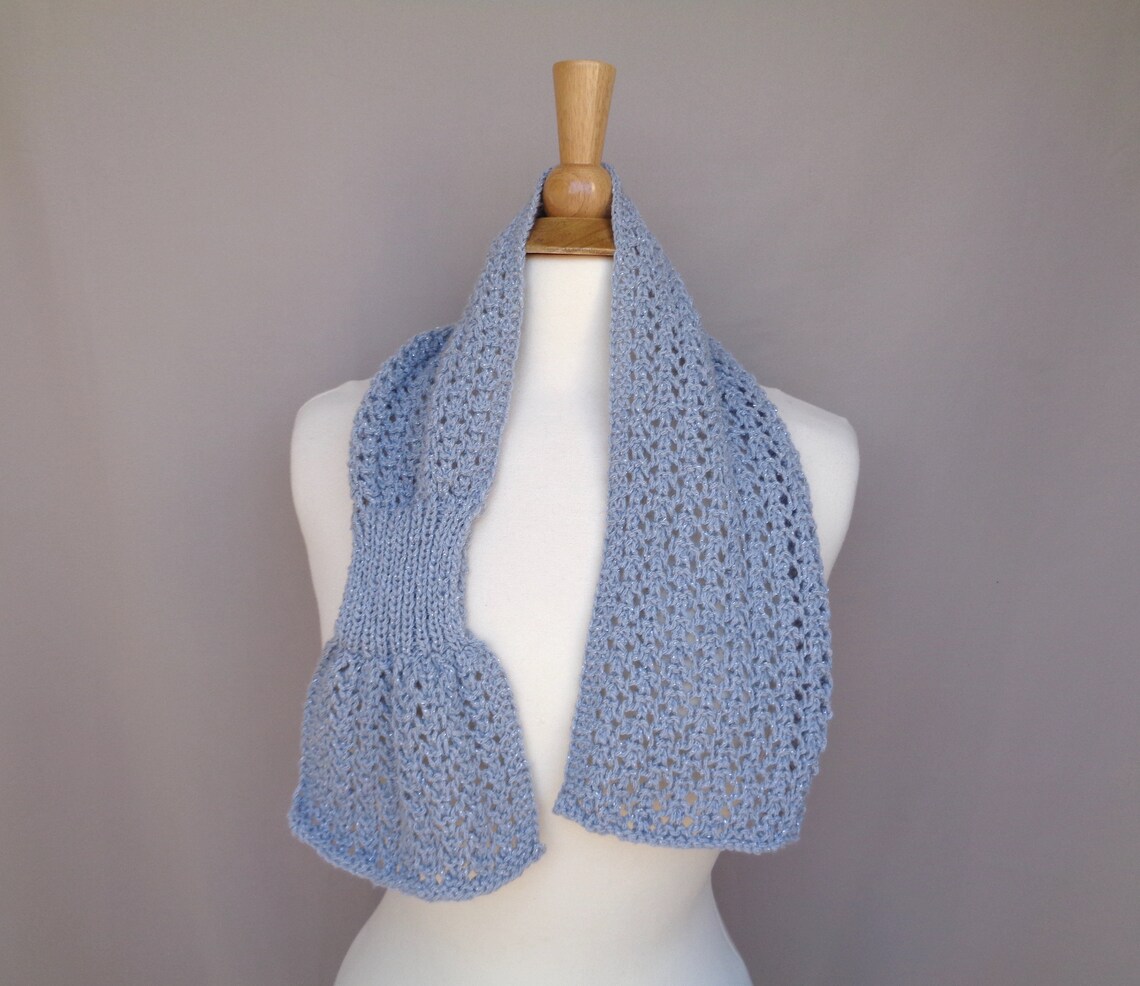 Keyhole Scarf With Mesh Lace Design Knitting Pattern Pull - Etsy