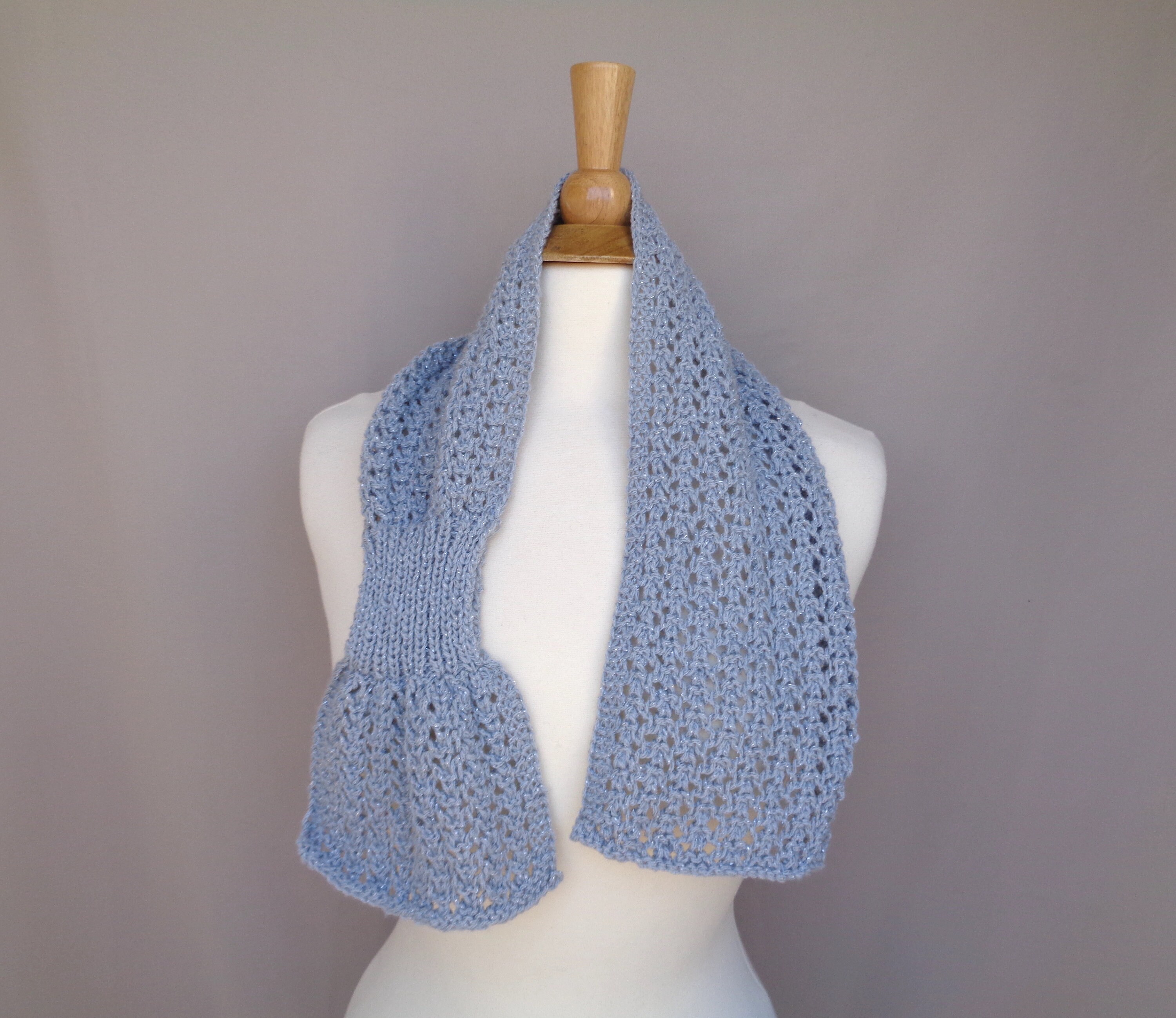 Keyhole Scarf With Mesh Lace Design Knitting Pattern Pull - Etsy