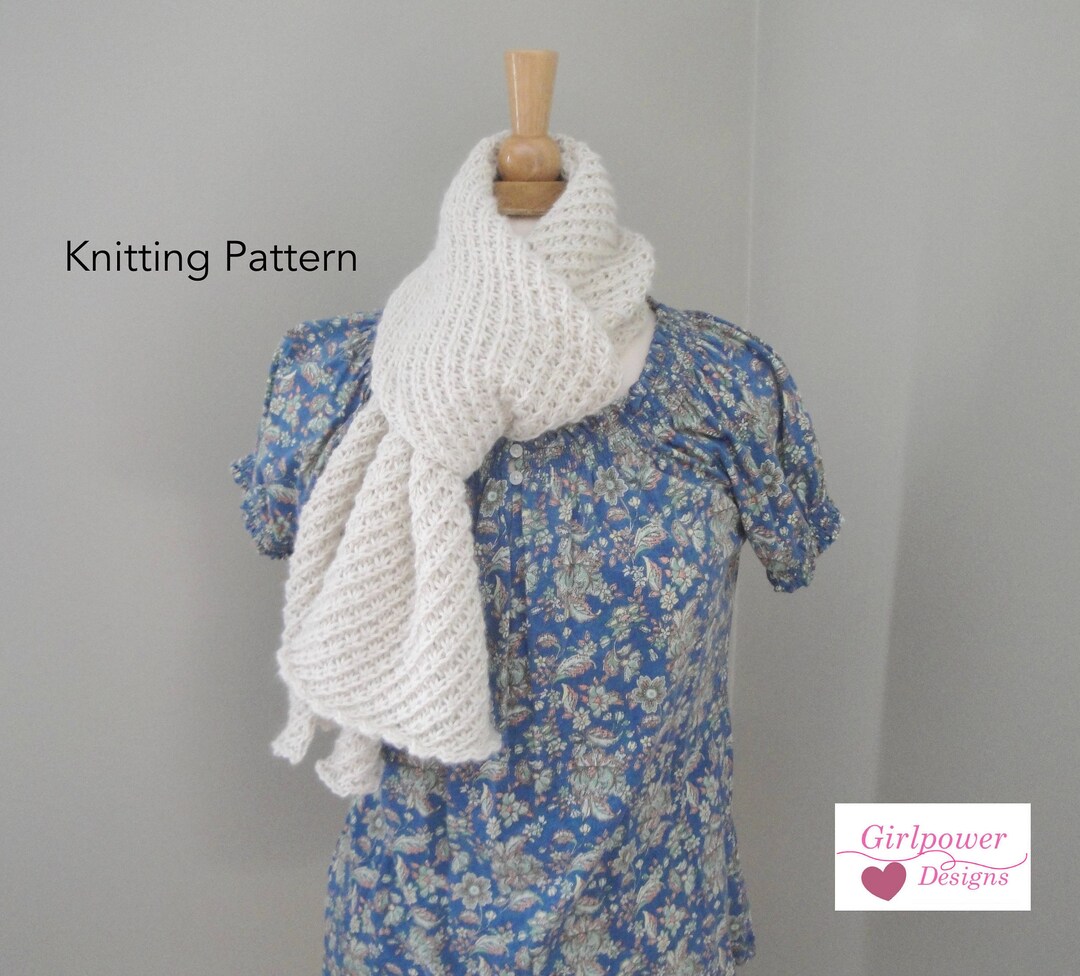 Star Stitch Scarf Knitting Pattern, Women & Men, Worsted Yarn, Simple ...