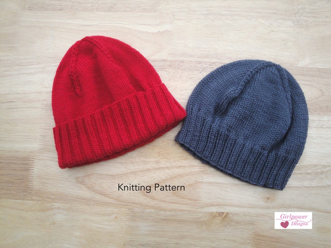 Watch Cap in 2 Lengths PDF Knitting Pattern, Hat Beanie, Light Worsted ...