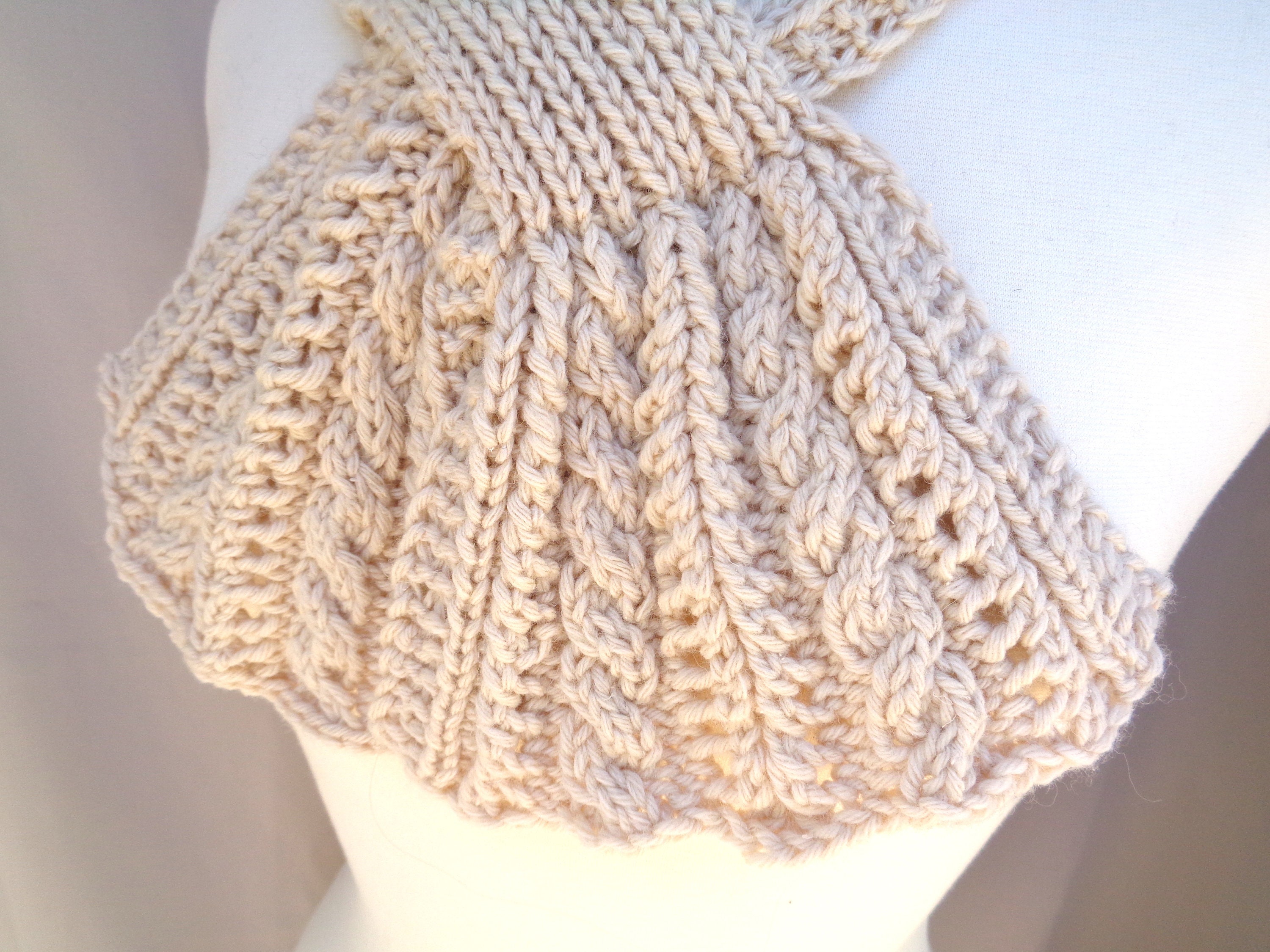 Keyhole Scarf With Cables Knitting Pattern, Pull Through Neck Warmer ...