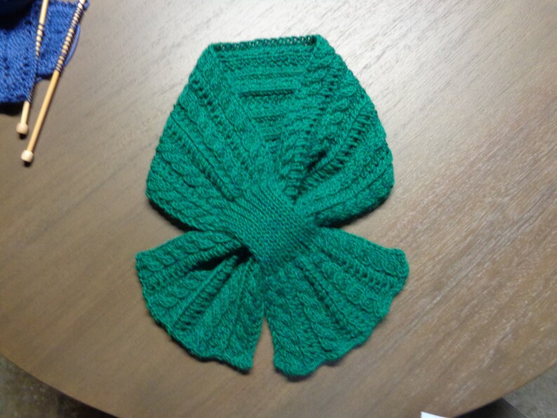 Pull Through Keyhole Scarf With Cables Knitting Pattern Neck - Etsy