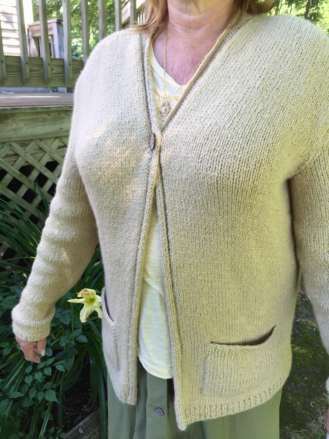 One Button Cardigan Knitting Pattern, Long Sweater, Worsted Aran Yarn ...