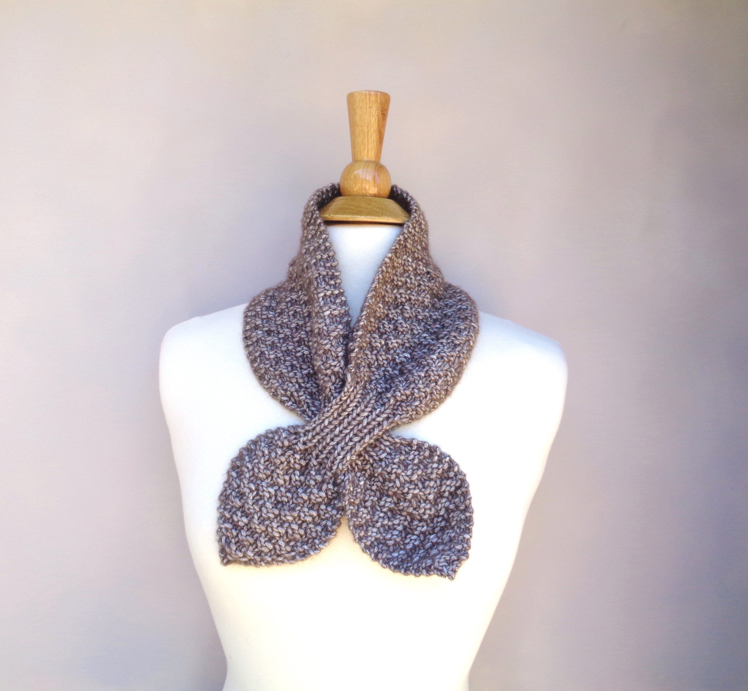 Box Stitch Ascot Scarf Knitting Pattern Easy Neck Warmer Bow - Etsy