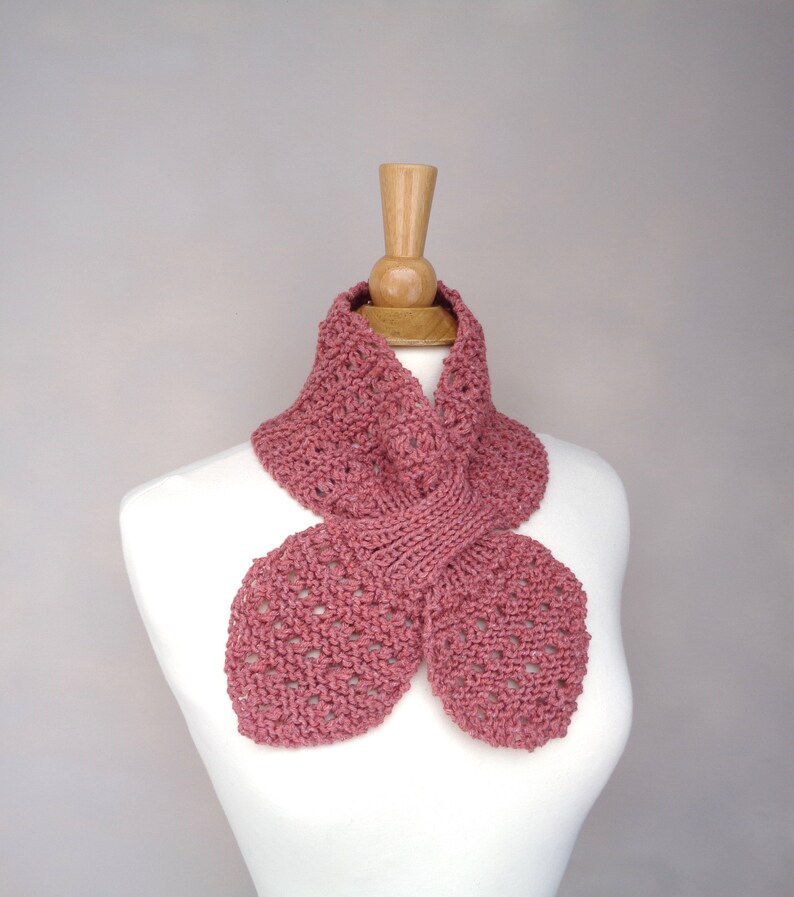 Ascot Scarf With Eyelets Knitting Pattern Garter Stitch Neck - Etsy
