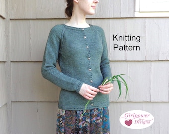 Fingering Weight Cardigan Sweater Knitting Pattern Eyelet | Etsy