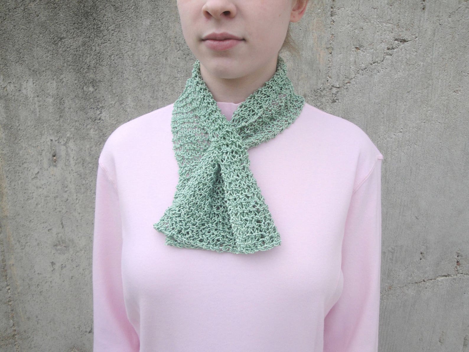 Keyhole Scarflette PDF Knitting Pattern, Easy Knit, Short Scarf, Flared ...