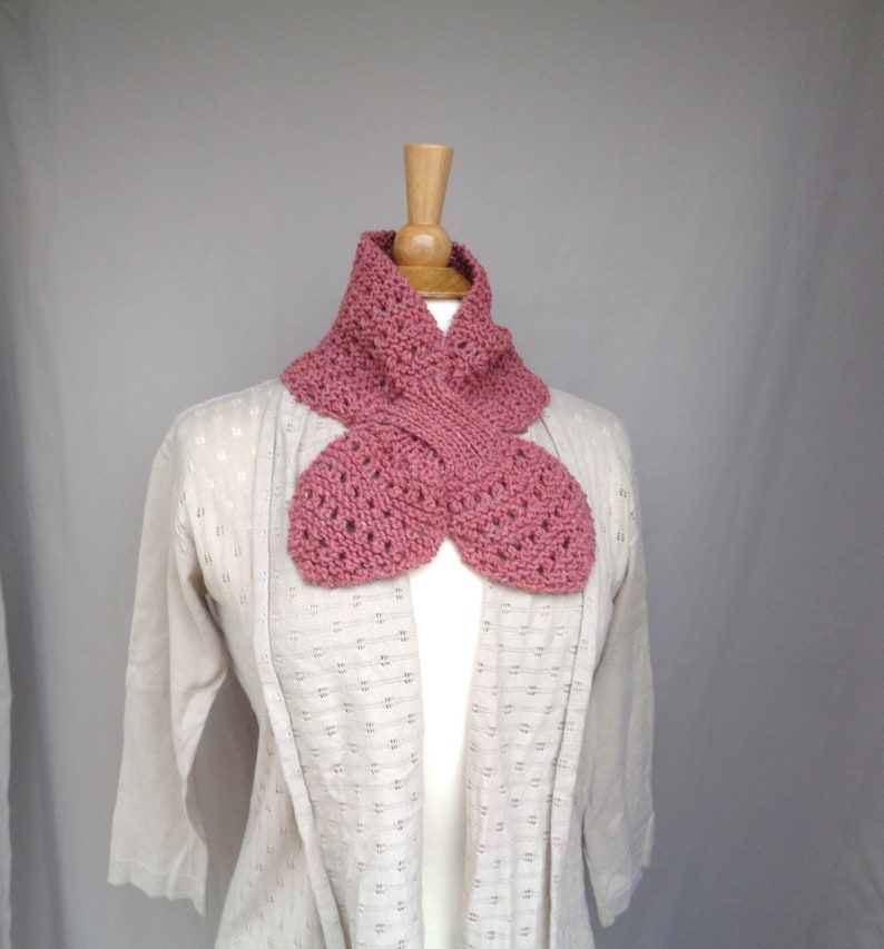 Ascot Scarf With Eyelets Knitting Pattern Garter Stitch Neck - Etsy