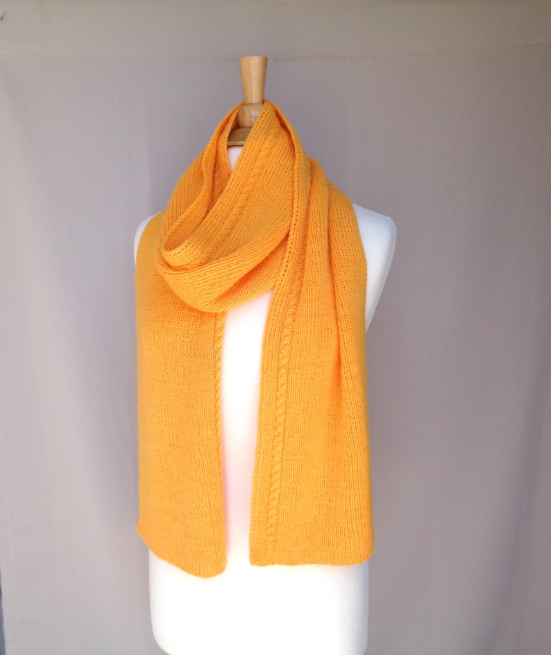 Ribbed Scarf With Cable Knitting Pattern, Fingering Weight Sock Yarn ...