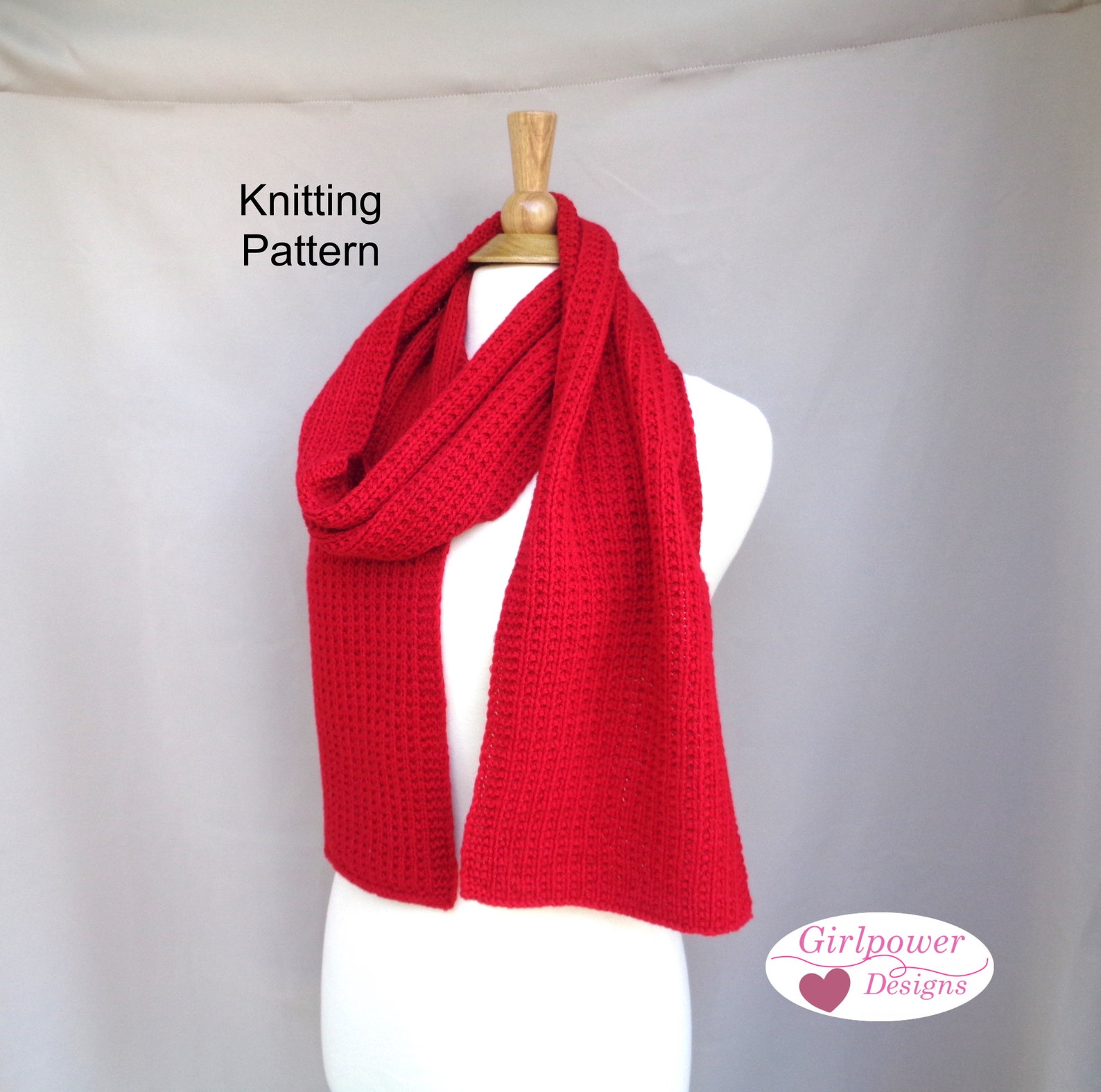 Unisex Scarf Knitting Pattern, Seed Rib, Garter Stitch, Easy Knit ...