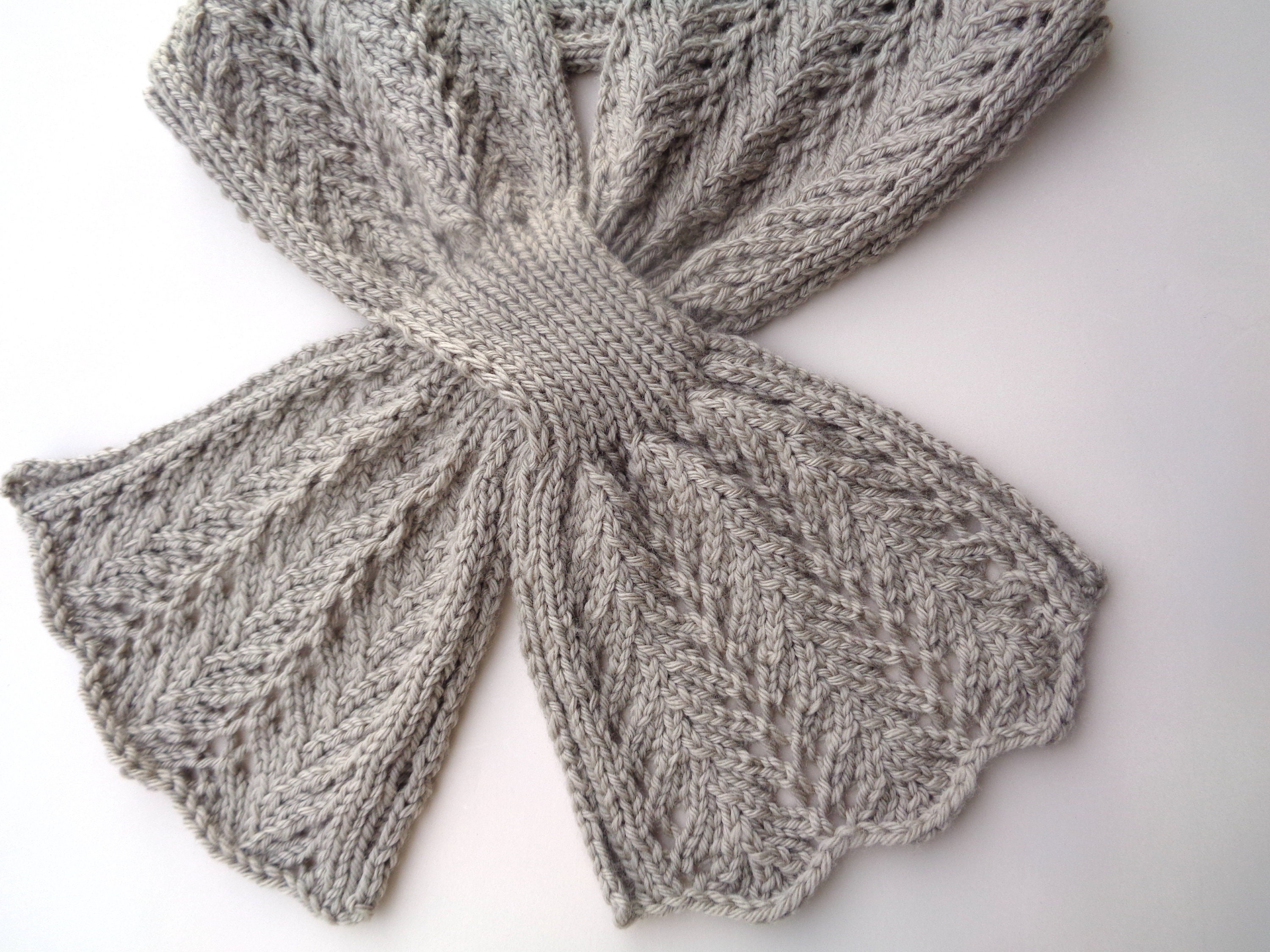 Fern Lace Keyhole Scarf Knitting Pattern Drape Front Scarf | Etsy