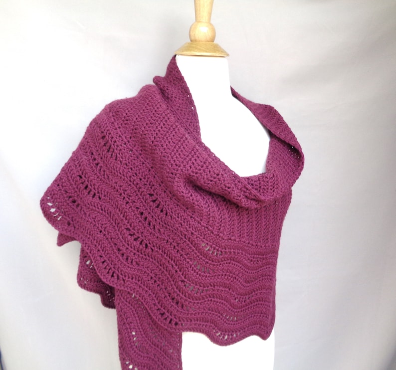 Half Circle Shawl Crochet Pattern With Scallop Lace Border - Etsy