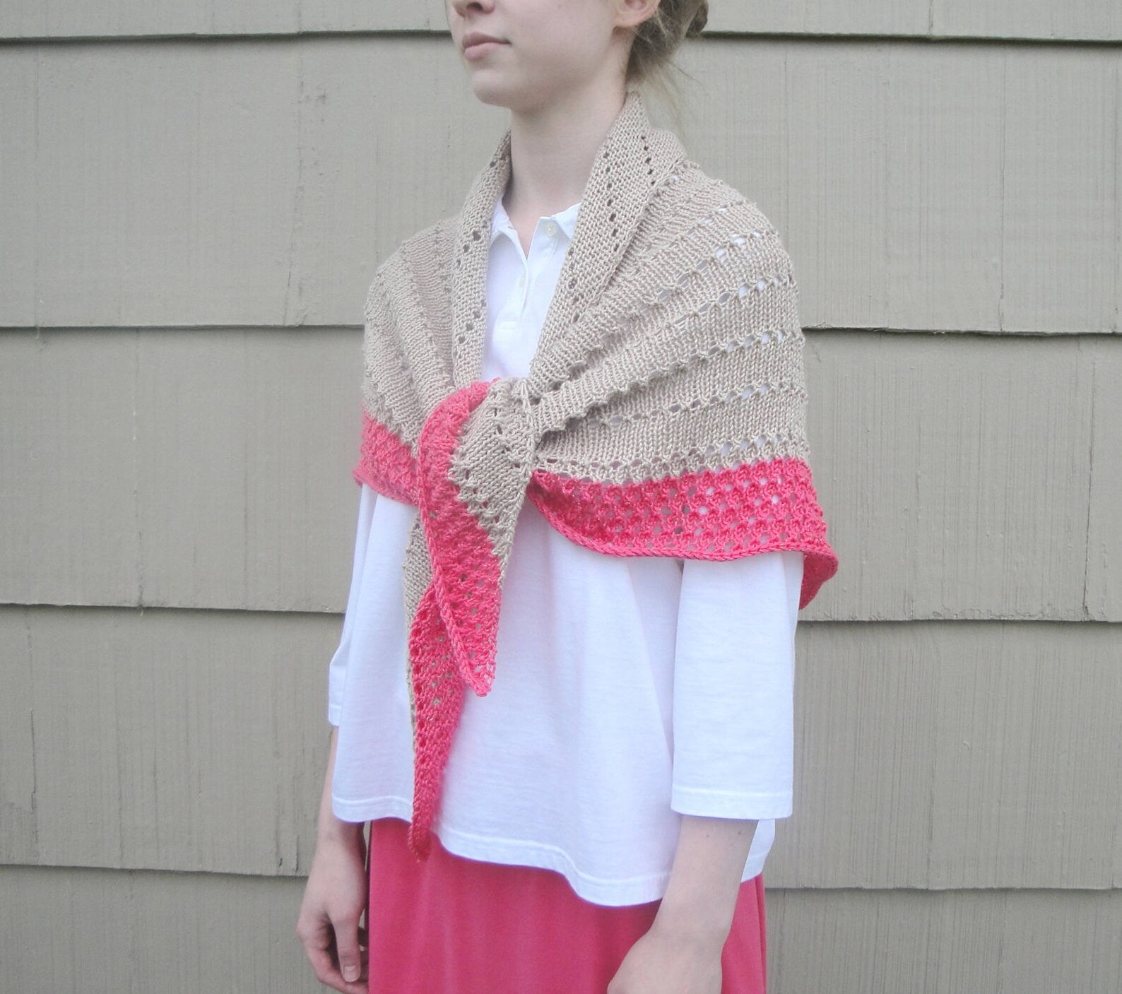 Eyelet Shawl Easy Knit Pattern PDF Knitting Pattern Easy Lace - Etsy