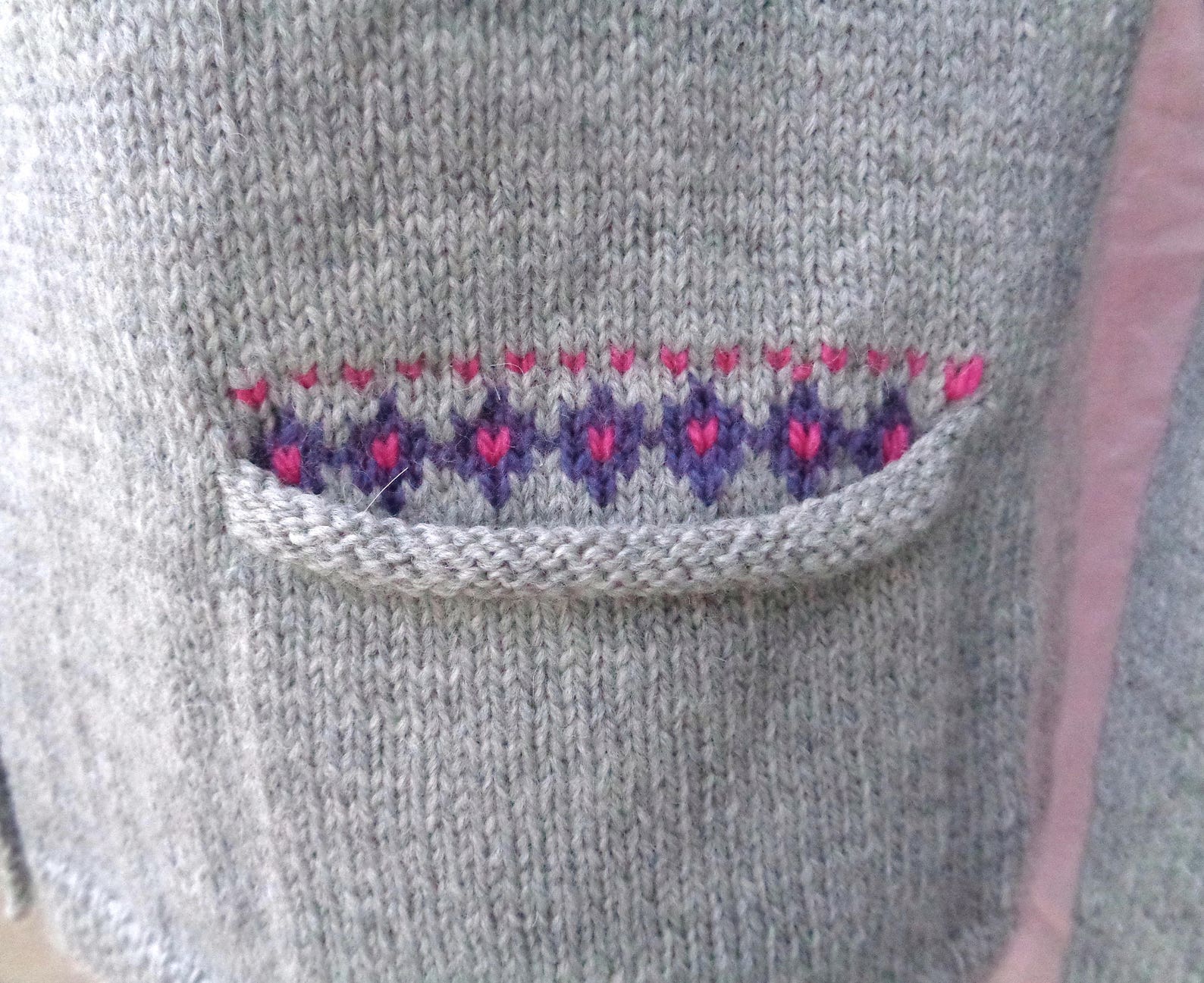 Cowl Neck Cardigan Sweater With Colorwork Pockets Knitting Pattern ...