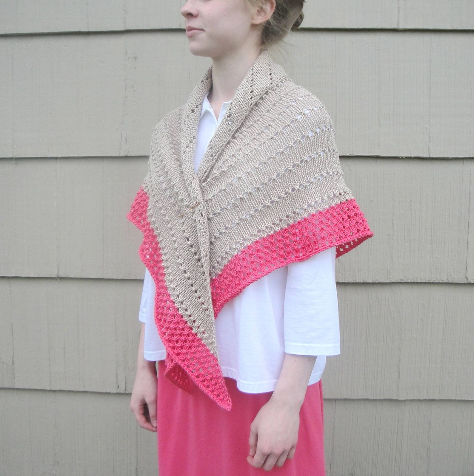 Eyelet Shawl Easy Knit Pattern PDF Knitting Pattern Easy Lace - Etsy