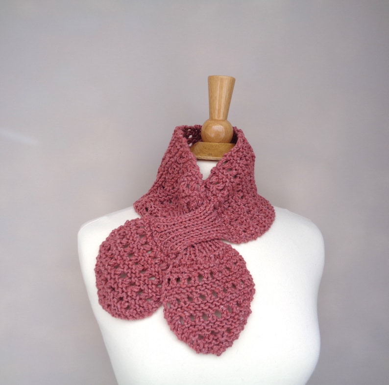 Ascot Scarf With Eyelets Knitting Pattern Garter Stitch Neck - Etsy