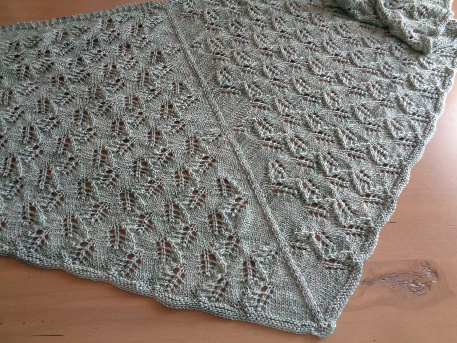 Full Leaf Shawl Knitting Pattern Ivy Lace Leaves Dk Yarn | Etsy