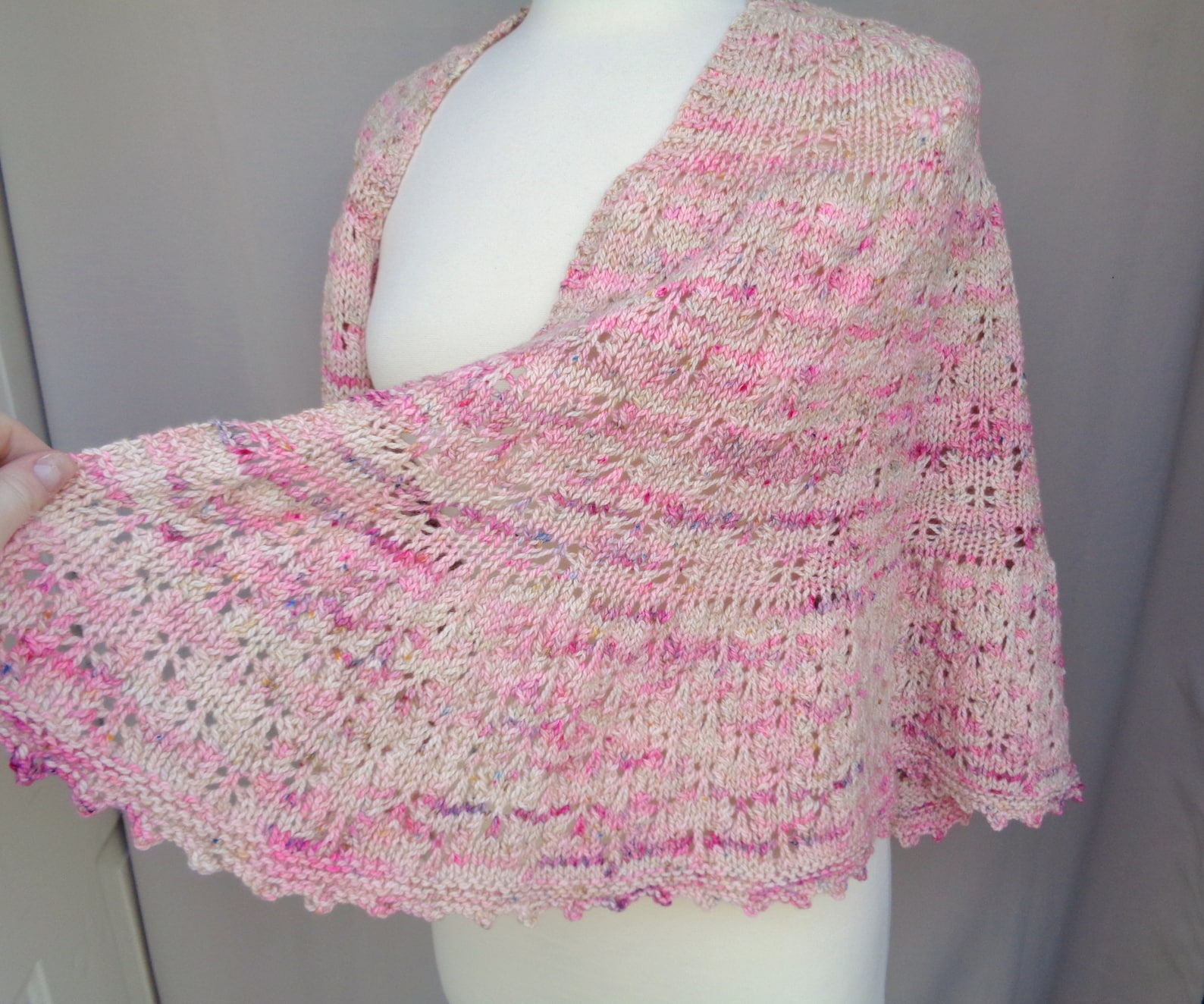 Half Circle Shawl Wrap Knitting Pattern, Butterfly Lace, Pi Shape ...