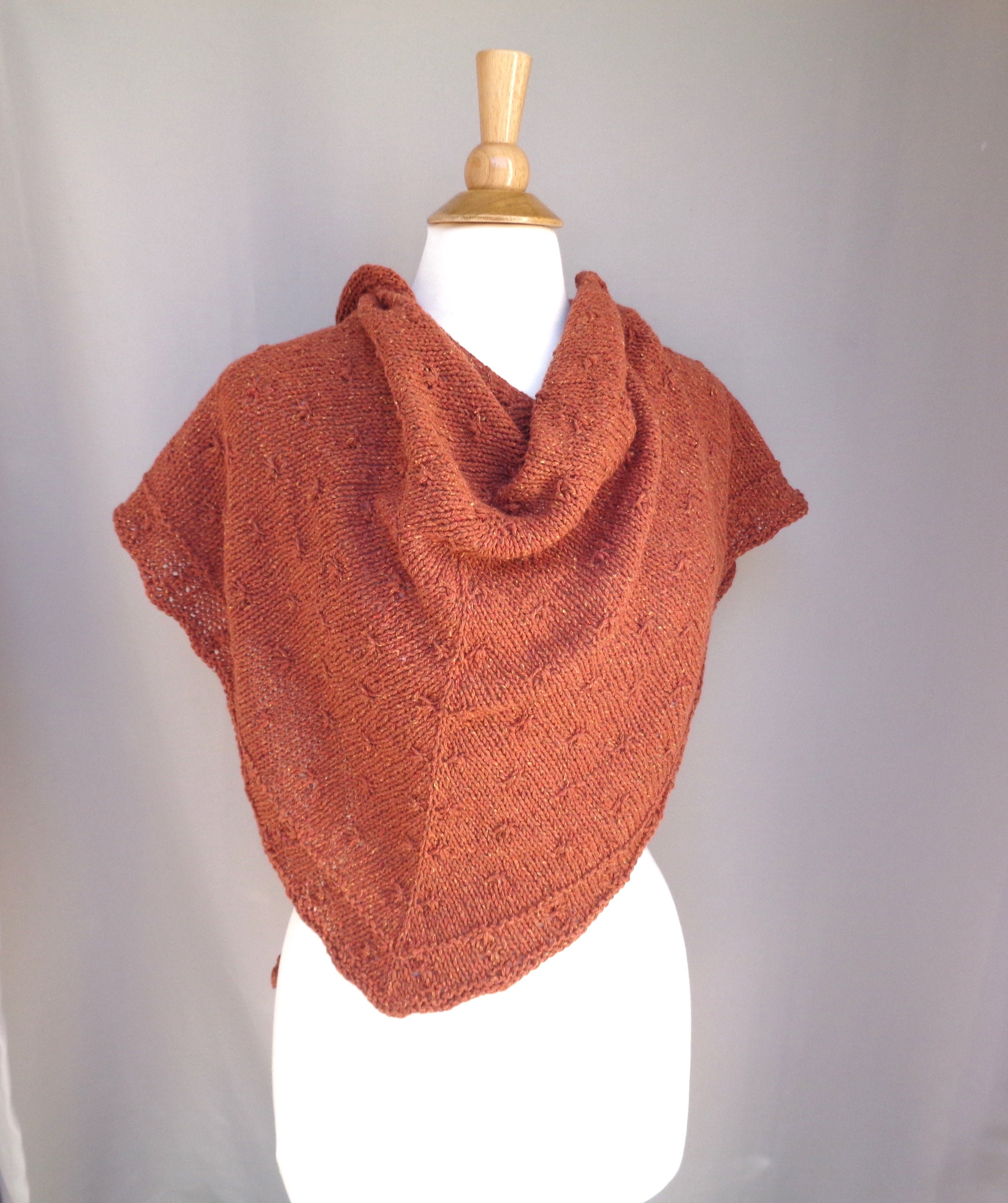 Top Down Shawl With Knot Stitch Knitting Pattern Shoulder | Etsy