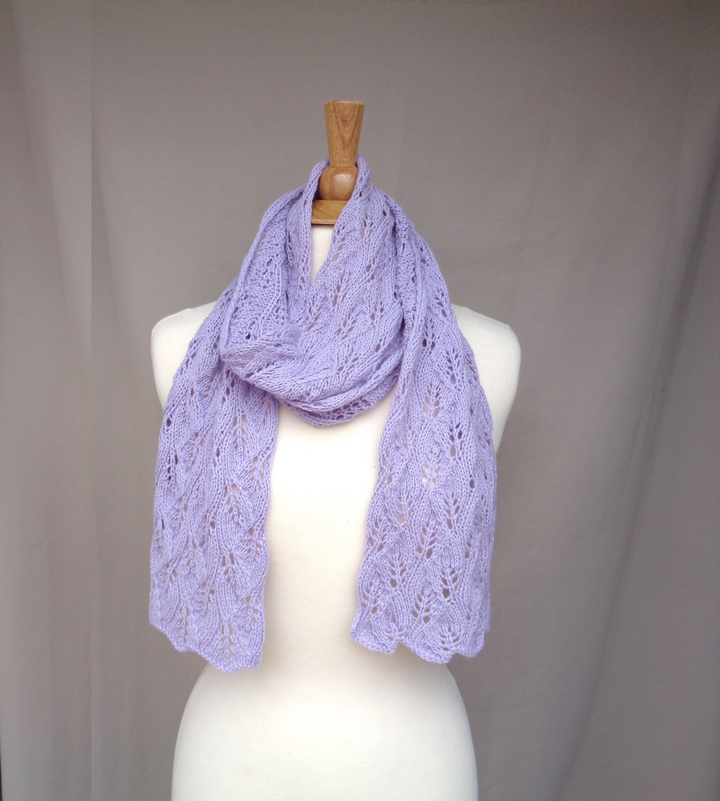 Leaf Lace Scarf Knitting Pattern Blossom Petals Sport DK - Etsy