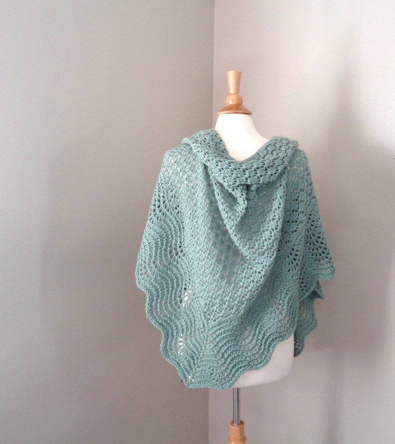 Large Lace Shawl Knitting Pattern Lace or Worsted Yarn | Etsy