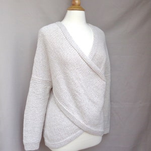 Cross Front Sweater Knitting Pattern, Wrap Front Pullover, Stylish ...
