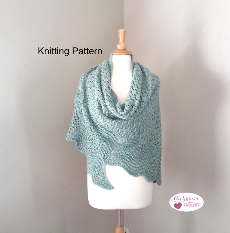 Large Lace Shawl Knitting Pattern Lace or Worsted Yarn | Etsy