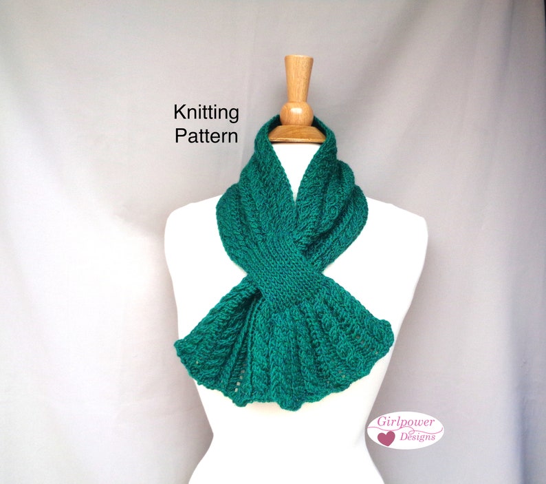 Pull Through Keyhole Scarf With Cables Knitting Pattern Neck | Etsy