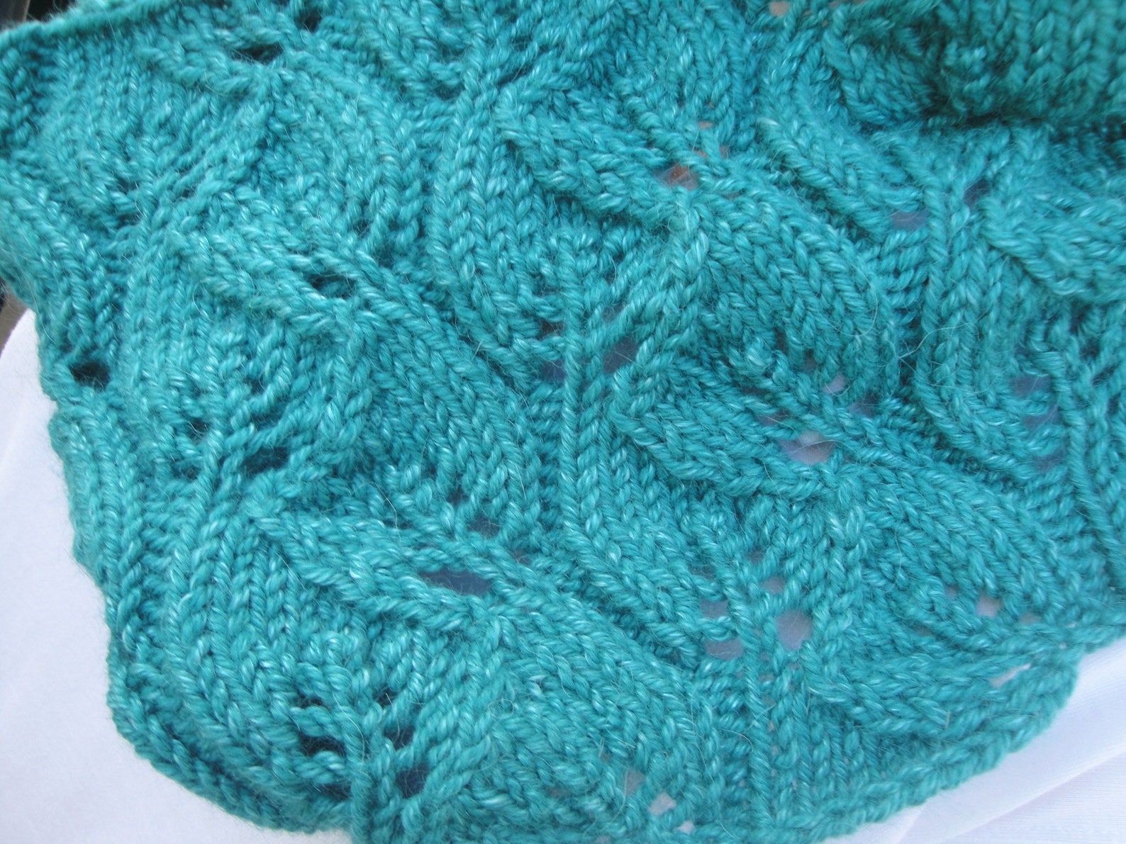 Leaf Design Cowl Scarf Knitting Pattern Easy Knit Lace Loop | Etsy