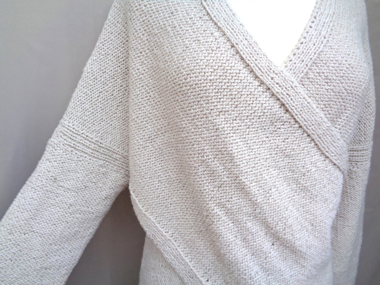 Cross Front Sweater Knitting Pattern Wrap Front Pullover | Etsy