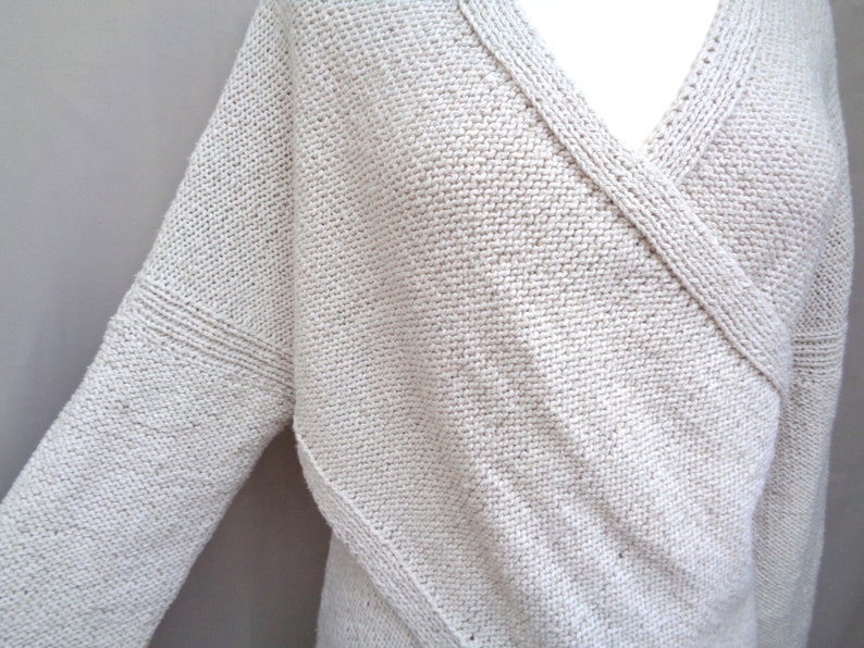 Cross Front Sweater Knitting Pattern Wrap Front Pullover | Etsy