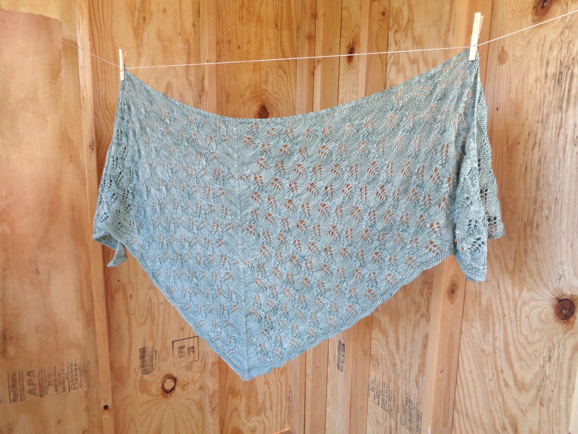 Full Leaf Shawl Knitting Pattern Ivy Lace Leaves Dk Yarn | Etsy
