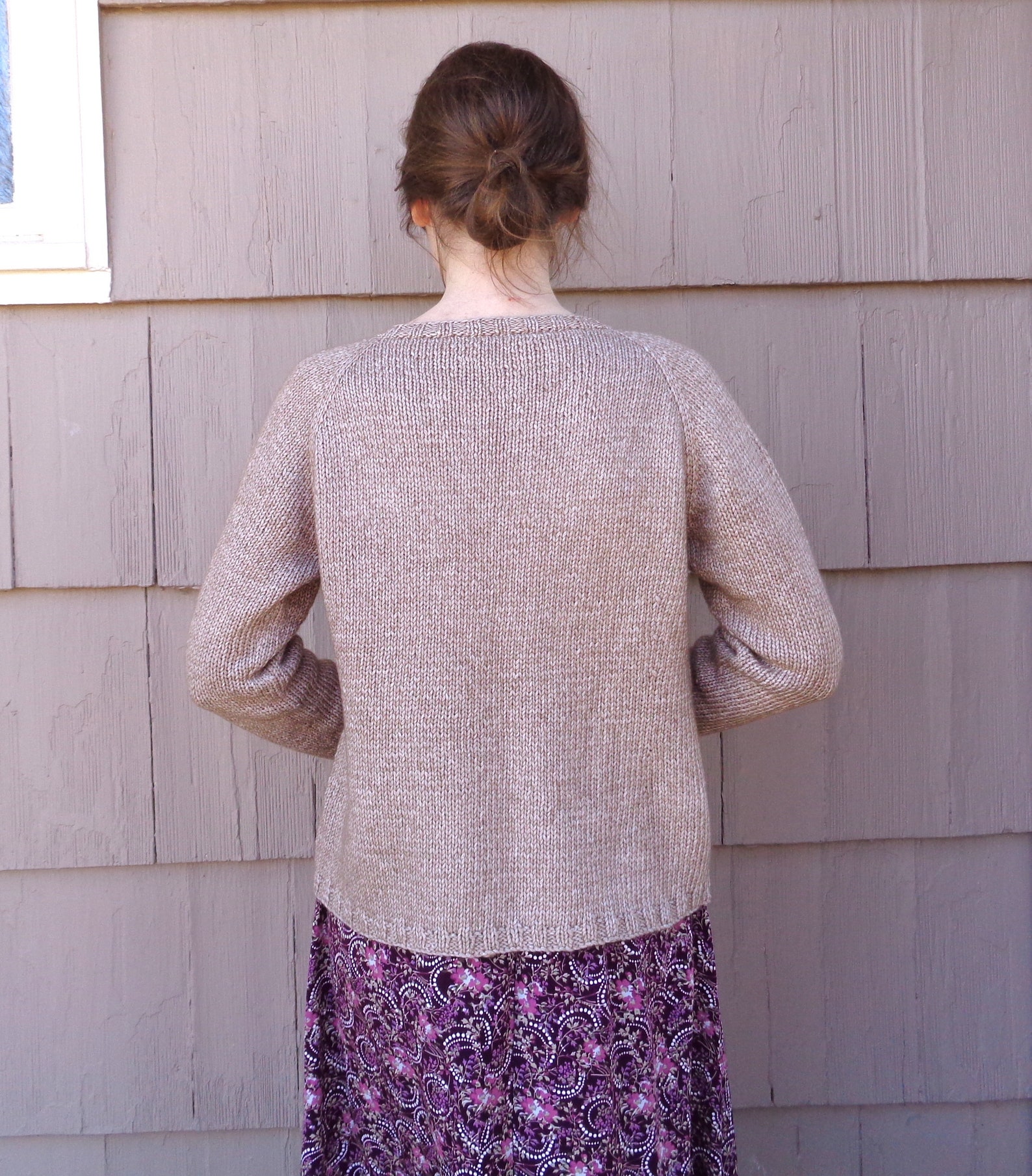 Round Neck Sweater Knitting Pattern, Top Down Raglan Shaping, Small ...