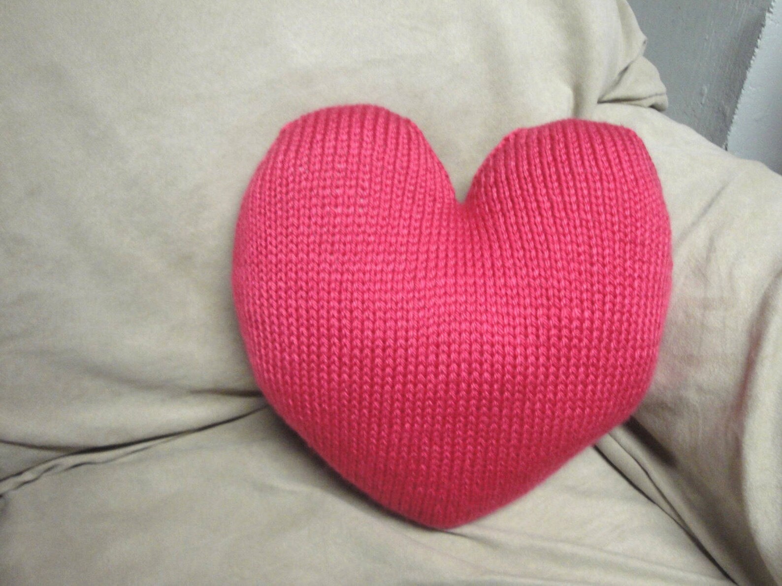 Sweet Heart Pillow Knit Pattern Heart Shaped Cushion Throw - Etsy