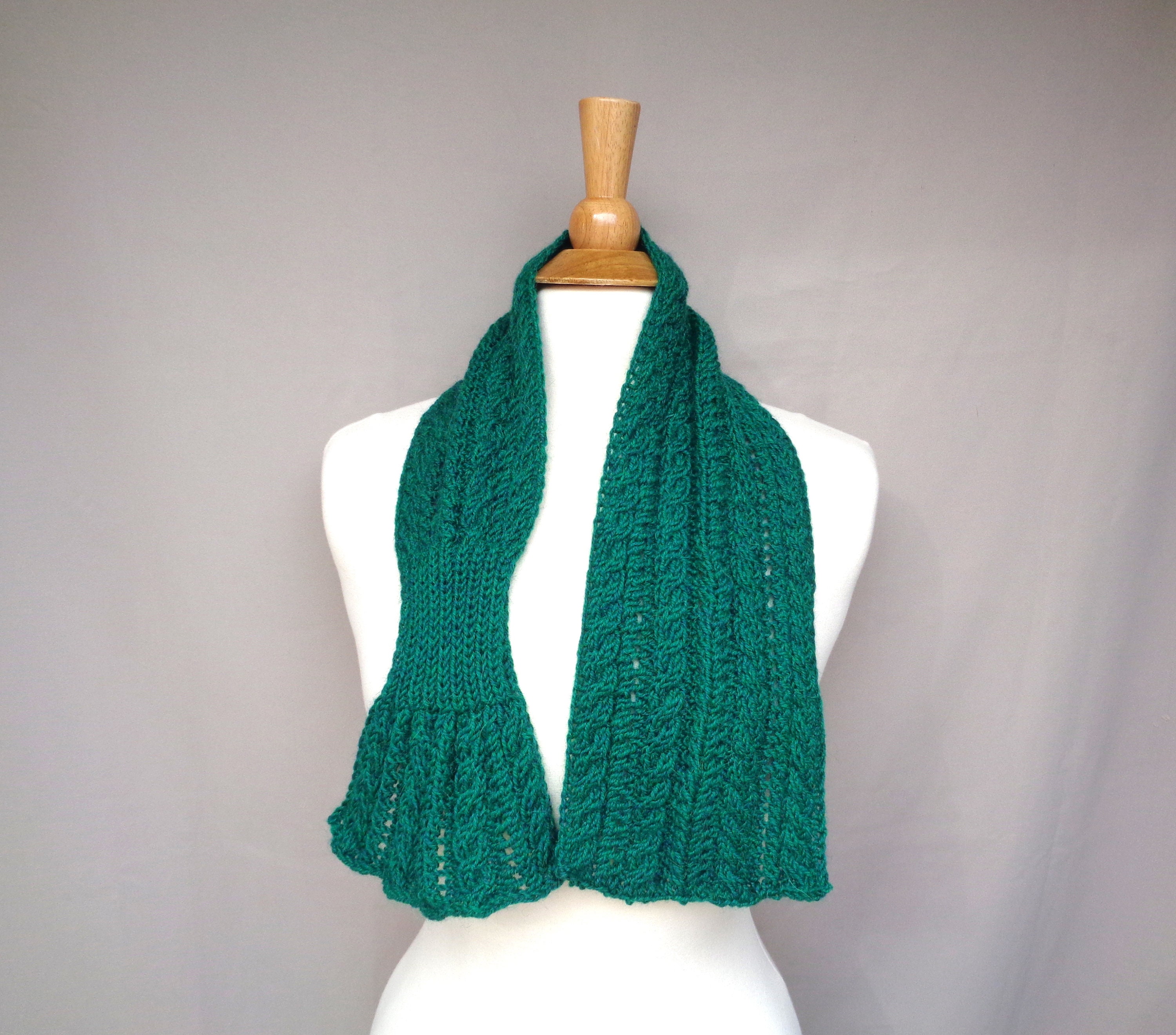 Pull Through Keyhole Scarf With Cables Knitting Pattern, Neck Warmer ...
