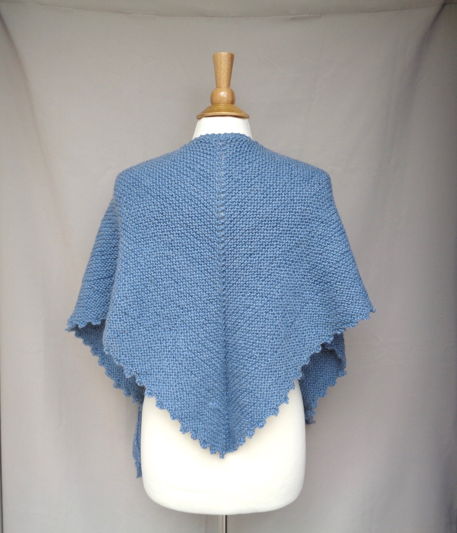 Shoulder Shawl With Picot Edge, Knitting Pattern, Worsted Yarn, Prayer ...