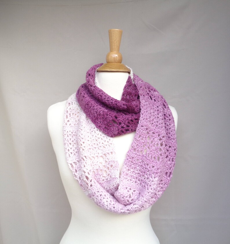 Infinity Scarf Crochet Pattern, Mesh Lace Blocks, DK Weight Yarn, Easy ...