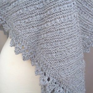Textured Garter Shawl With Sawtooth Lace Edging, Knitting Pattern ...