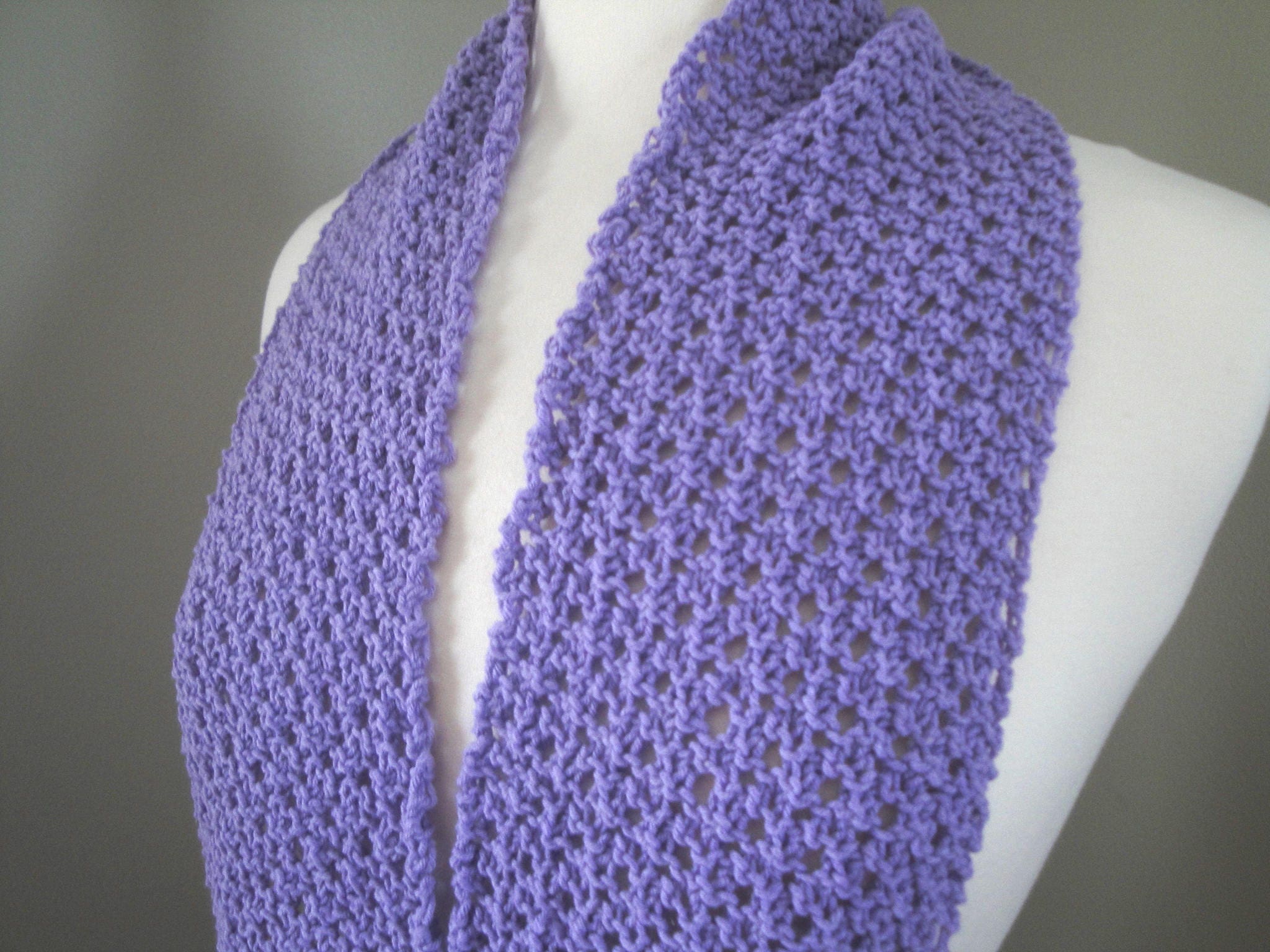 Knitting Pattern Easy Lace Infinity Scarf Sport DK Yarn - Etsy