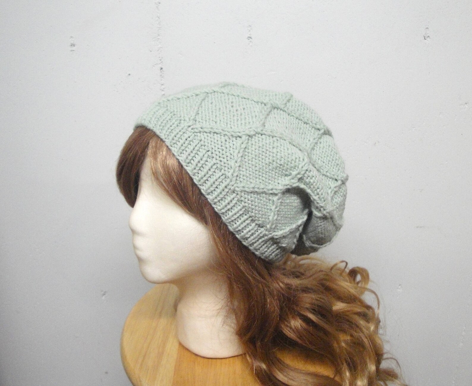 Cable Slouch Hat Knitting Pattern, Diamond Cable, Star Shaping ...