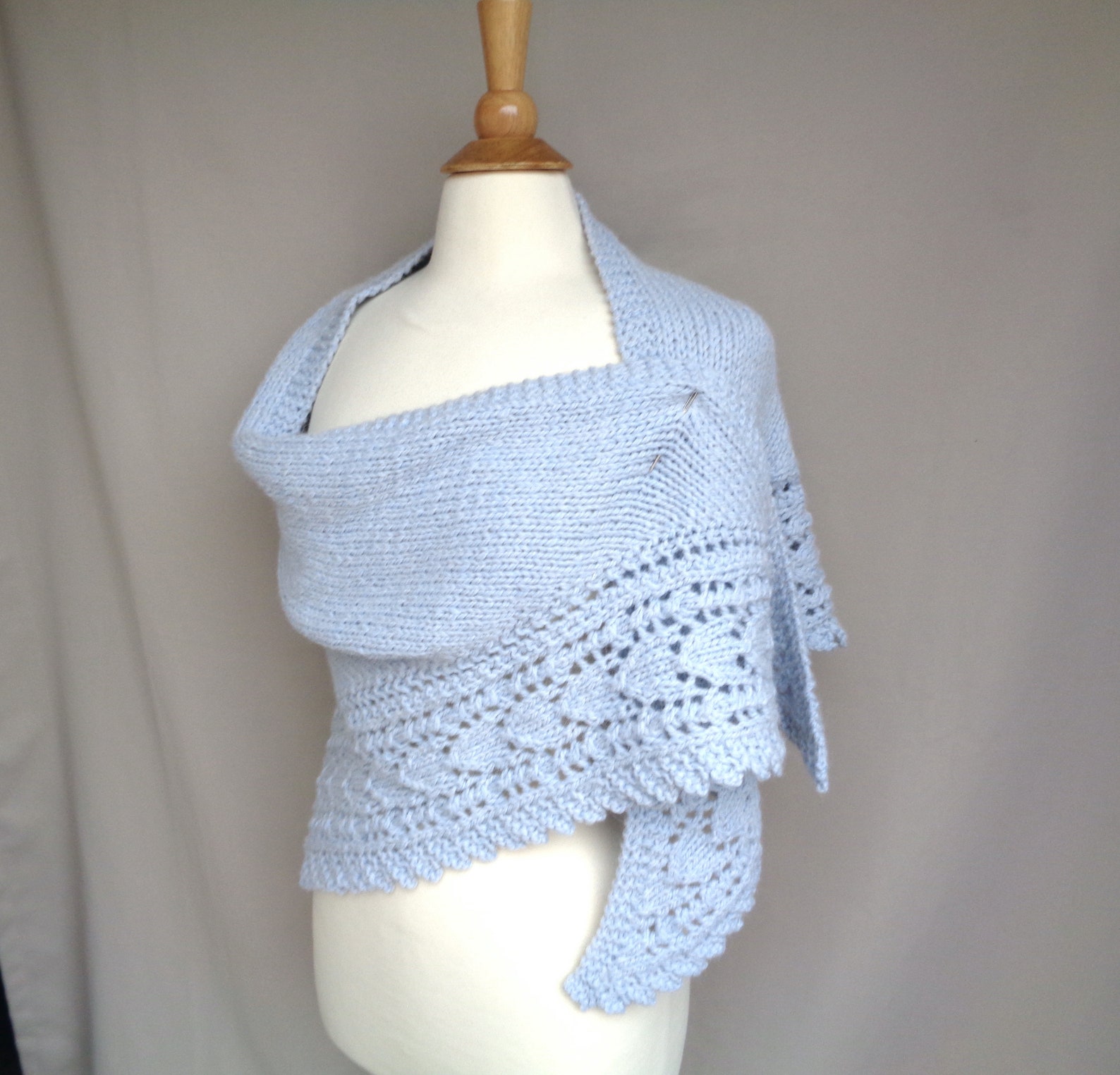 Shawl With Deep Lace Border, Knitting Pattern, Knit Side to Side ...