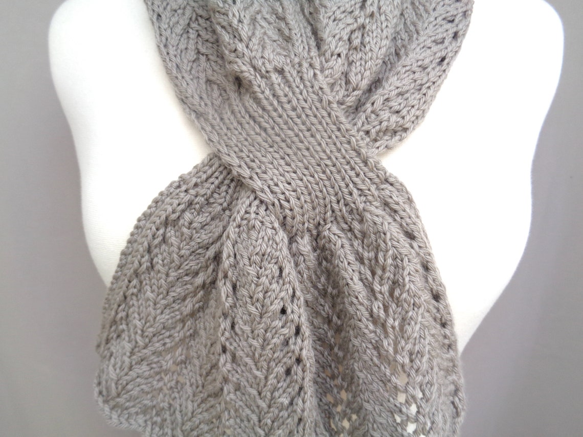 Fern Lace Keyhole Scarf Knitting Pattern Drape Front Scarf | Etsy