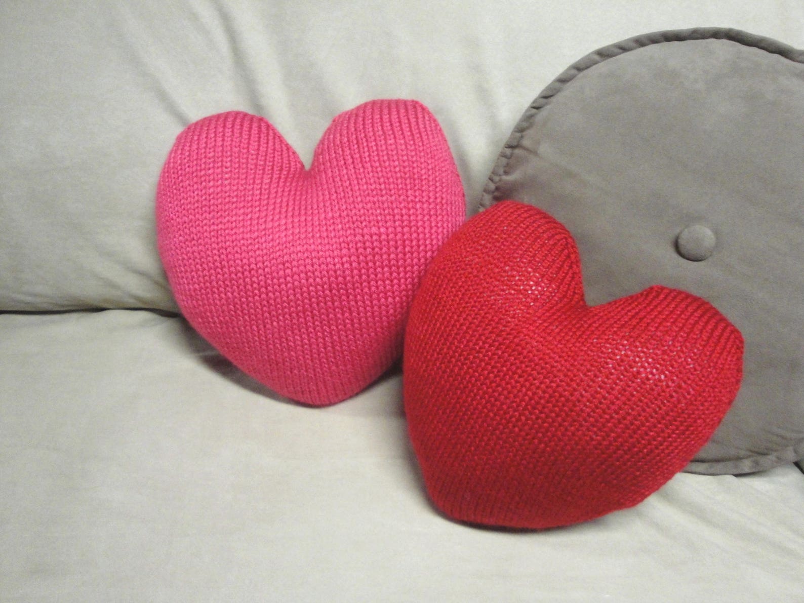 Sweet Heart Pillow Knit Pattern Heart Shaped Cushion Throw - Etsy