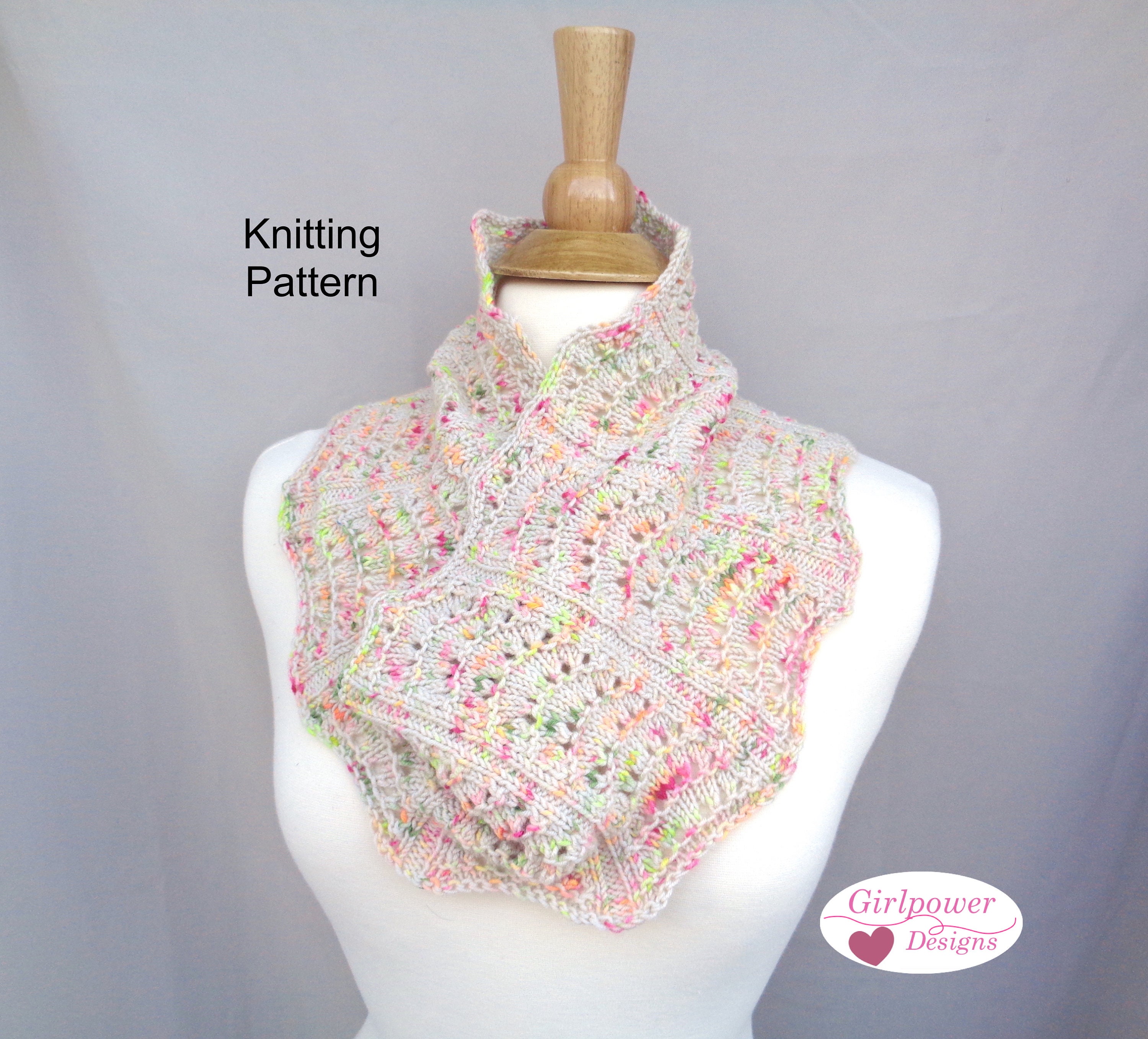 Scallop Lace Cowl Scarf Knitting Pattern Neck Warmer Loop - Etsy