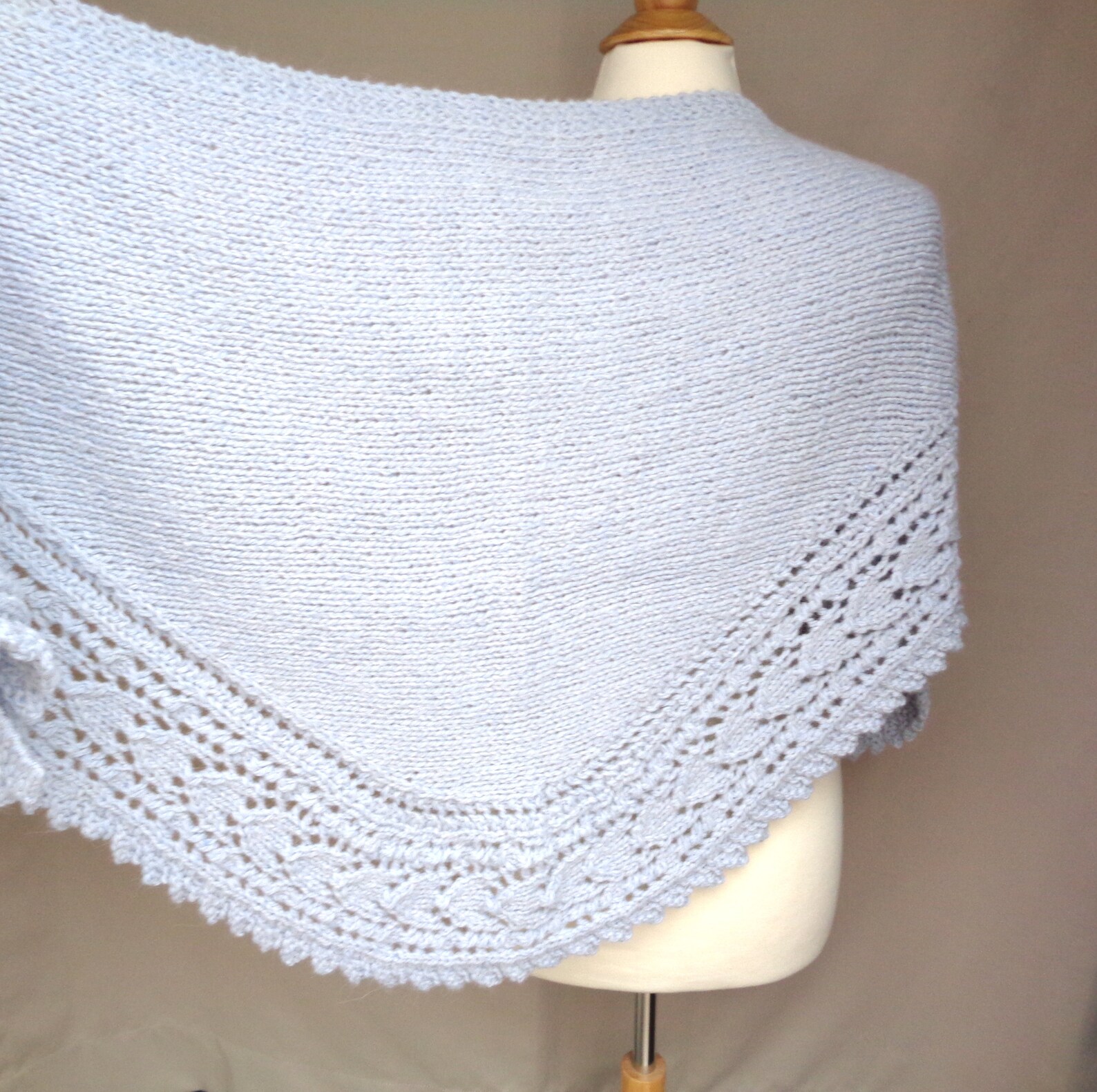 Shawl With Deep Lace Border, Knitting Pattern, Knit Side to Side ...