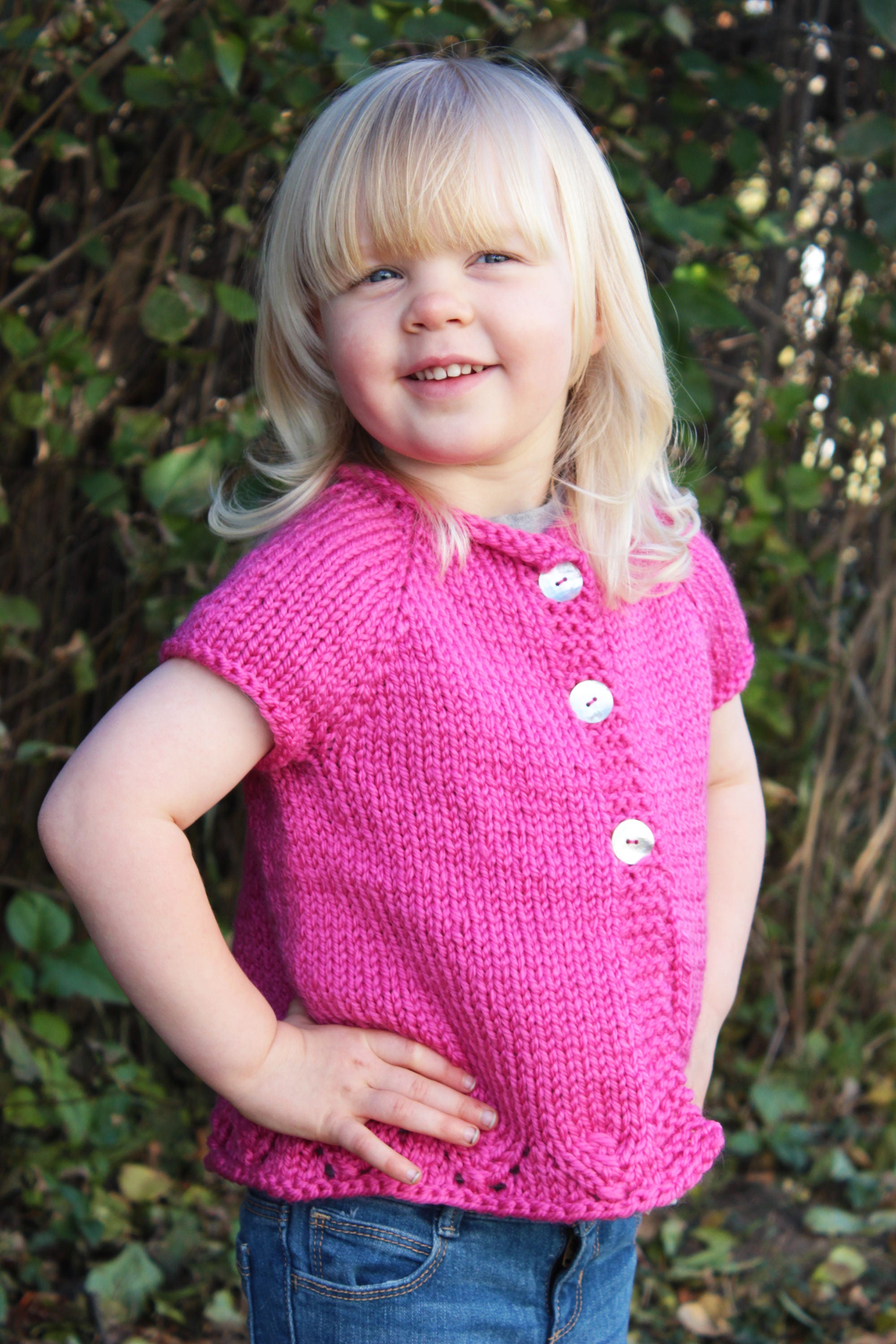 Girls Cardi Sweater Knitting Pattern Size 1 2 4 6 8 10 12 - Etsy