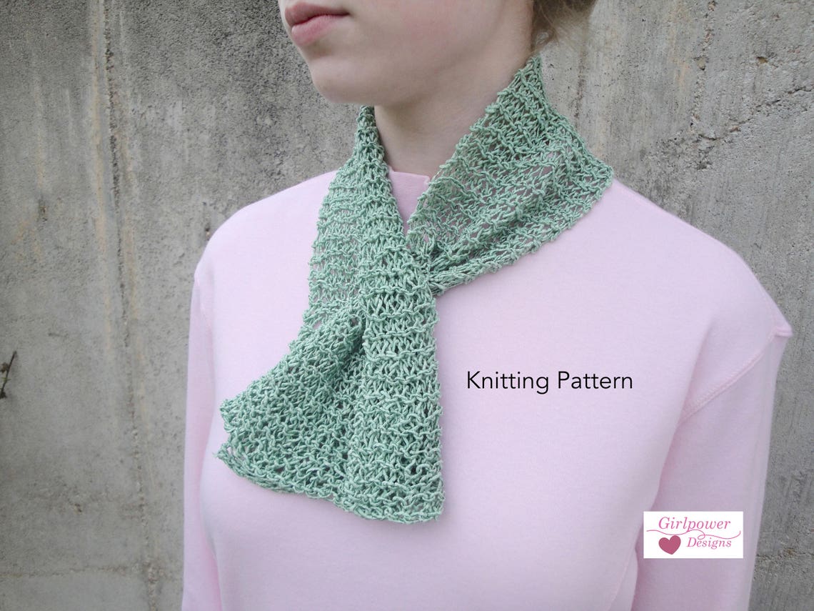 Keyhole Scarflette PDF Knitting Pattern, Easy Knit, Short Scarf, Flared ...