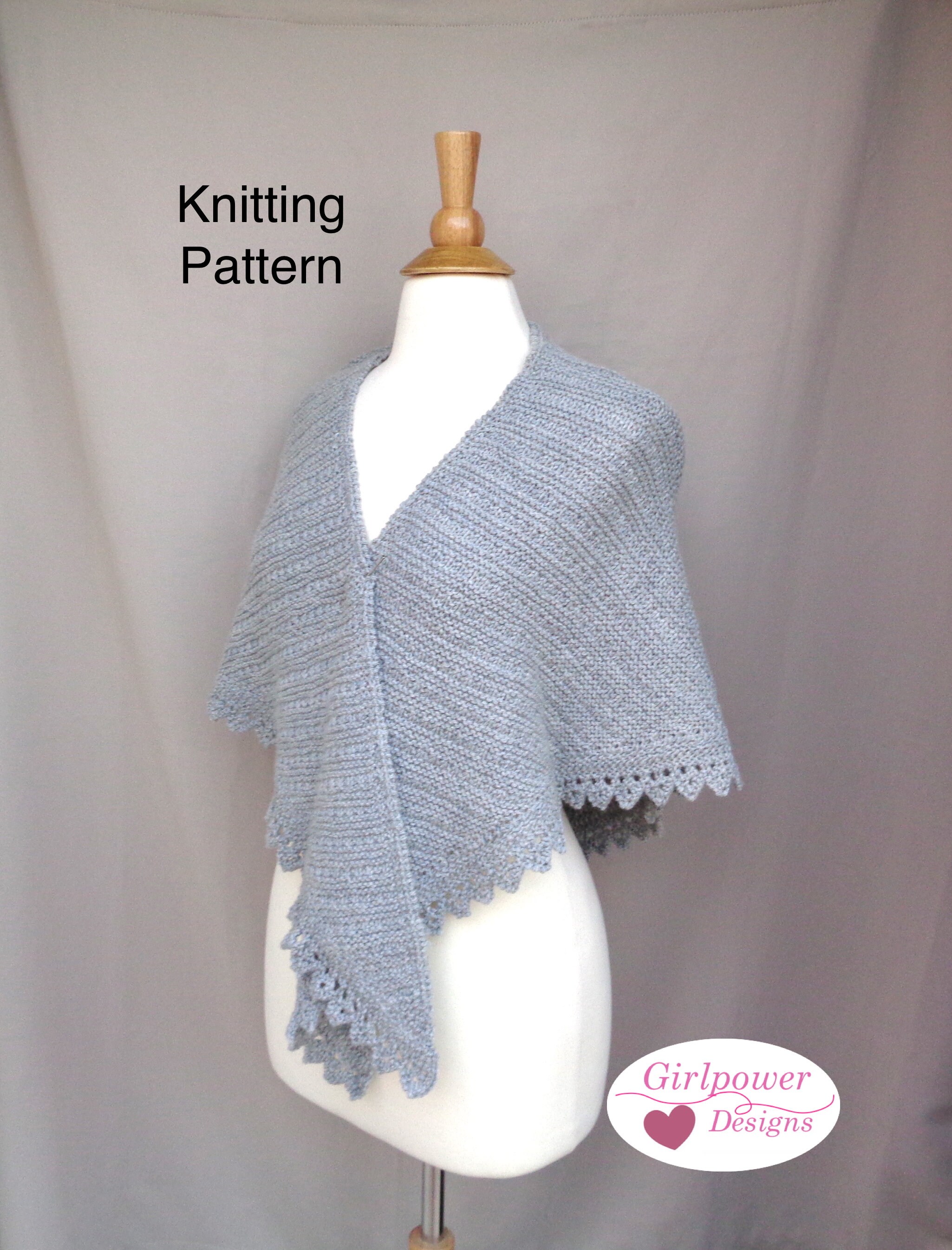 Textured Garter Shawl With Sawtooth Lace Edging Knitting - Etsy Australia
