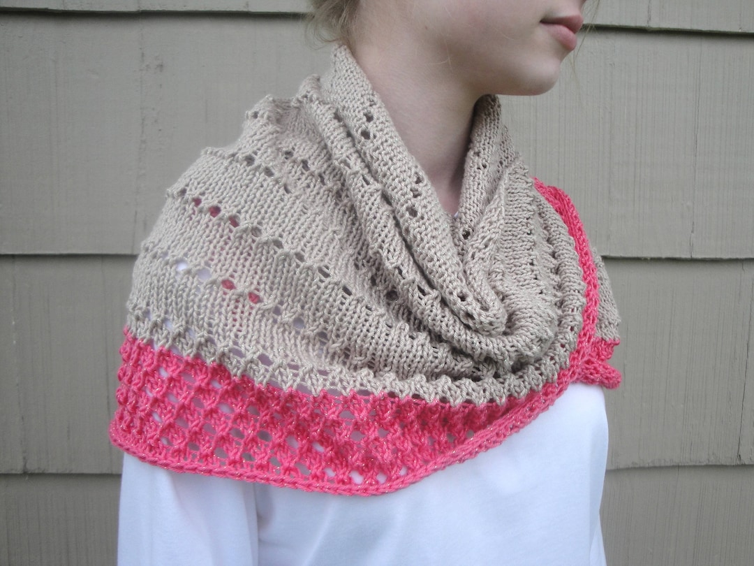 Eyelet Shawl Easy Knit Pattern PDF Knitting Pattern, Easy Lace Shawl ...